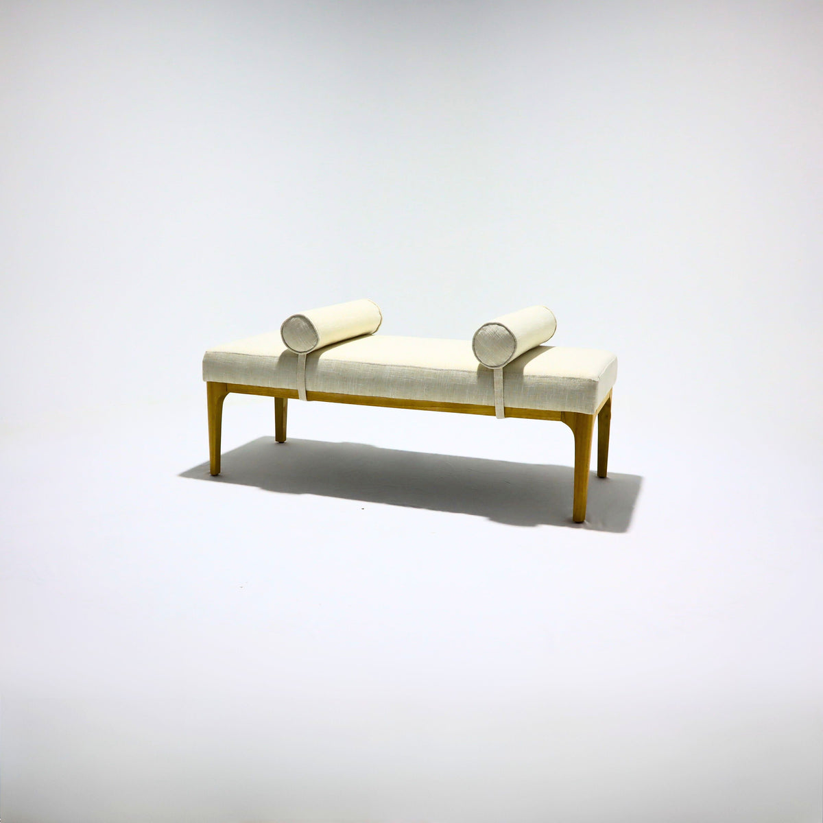 Randolph Bench with Bolster Pillows – BigTurntables